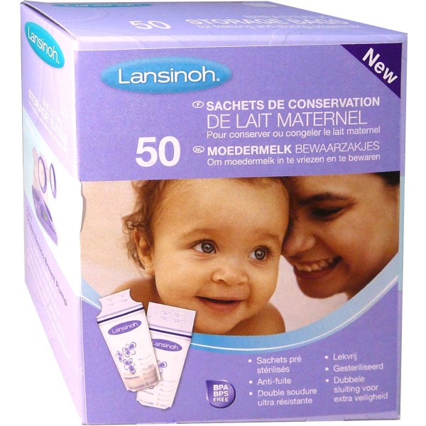 LANSINOH 50 SACHETS DE CONSERVATION DE LAIT MATERNEL