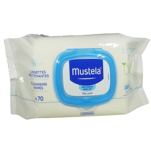 MUSTELA LINGETTES NETTOYANTES SANS PARABEN X 70 PEAU NORMALE