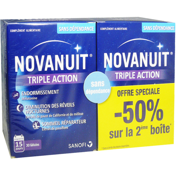 nsfp novanuit triple action 30 gelules offre speciale x 2 boites