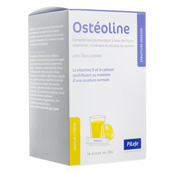 PILEJE OSTEOLINE STRUCTURE OSSEUSE SAVEUR CITRON 14 STICKS DE 20 g