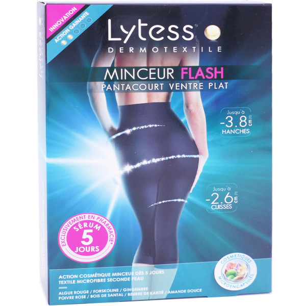 LYTESS MINCEUR FLASH PANTACOURT VENTRE PLAT LXL NOIR