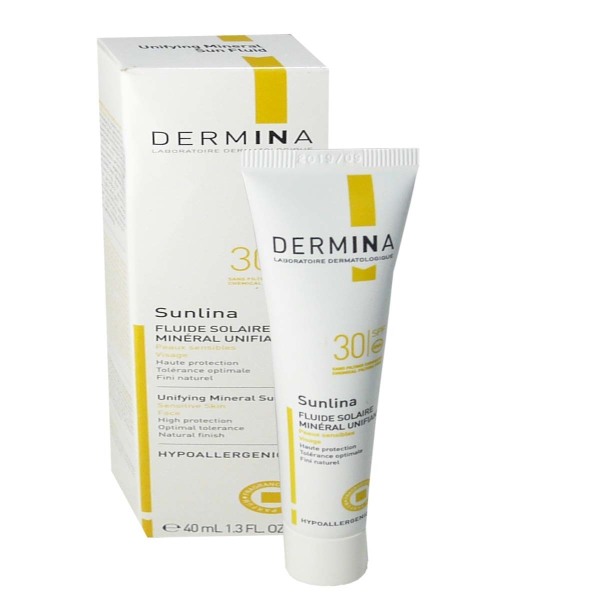 nsfp DERMINA SUNLINA FLUIDE SOLAIRE MINERAL UNIFIANT 30 SPF 40 ml